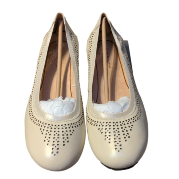 Vionic | Shoes | Vionic Whisper Womens Leather Perforated Ballet Flats ...